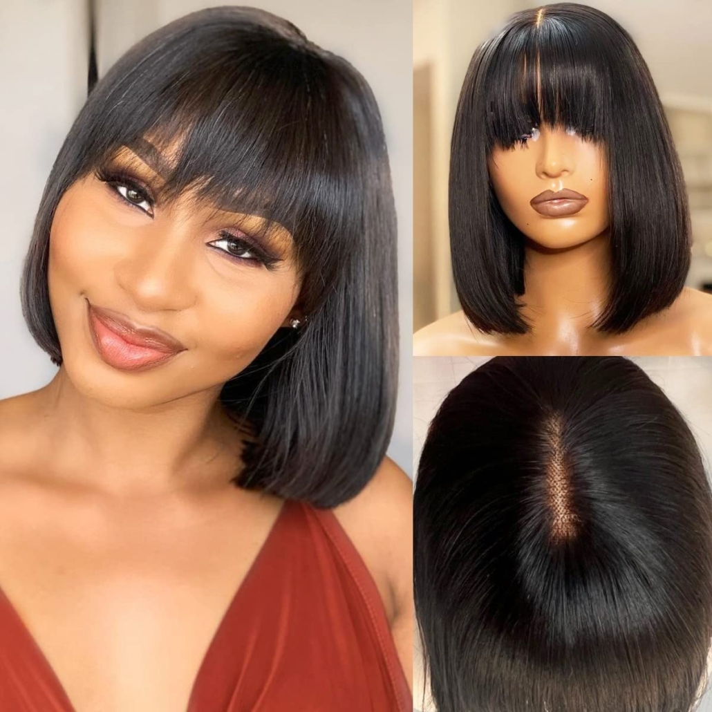 8 Inches Chic Pixie Cut with Feather Bang Glueless BOB Wig – BOUNCY ...